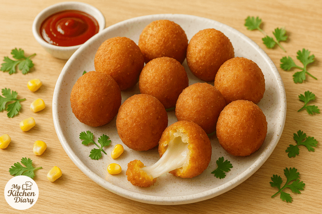Cheesy Corn Balls - My Kitchen Diary